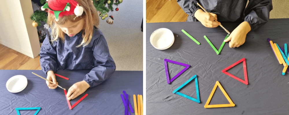 Ice Block Stick Christmas Decorations: a fun Christmas craft for kids